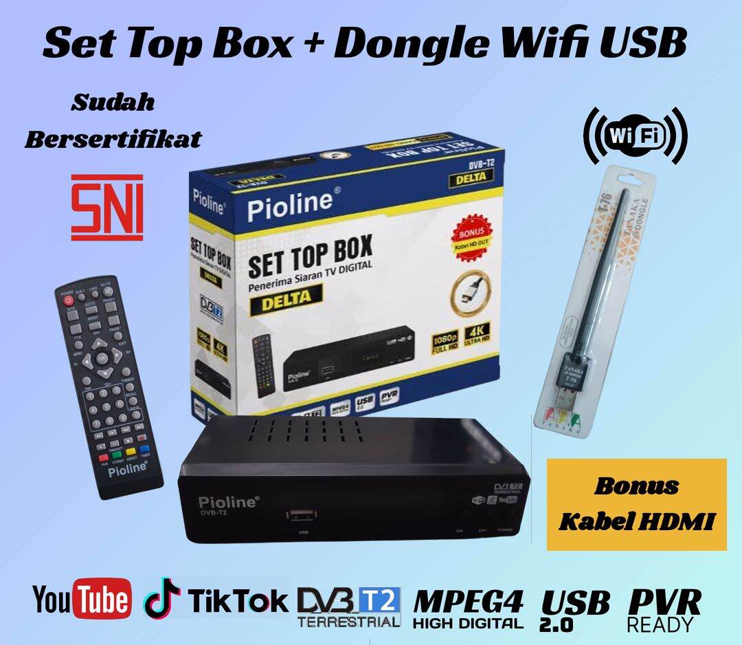 SET TOP BOX PIOLINE DELTA DVB-T2 / SET TOP BOX DIGITAL TV DVB-T2 ...