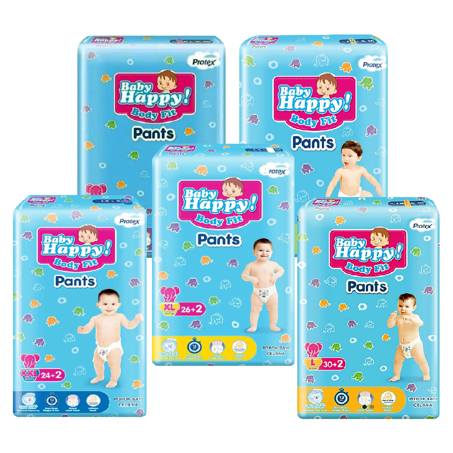 1 KARTON PAMPERS BABY HAPPY UKURAN L30 BERKWALITAS ORI | Lazada Indonesia