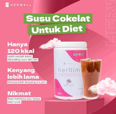 Herwell Herslim Susu Coklat Untuk Diet | Meal Replacement | Minuman ...