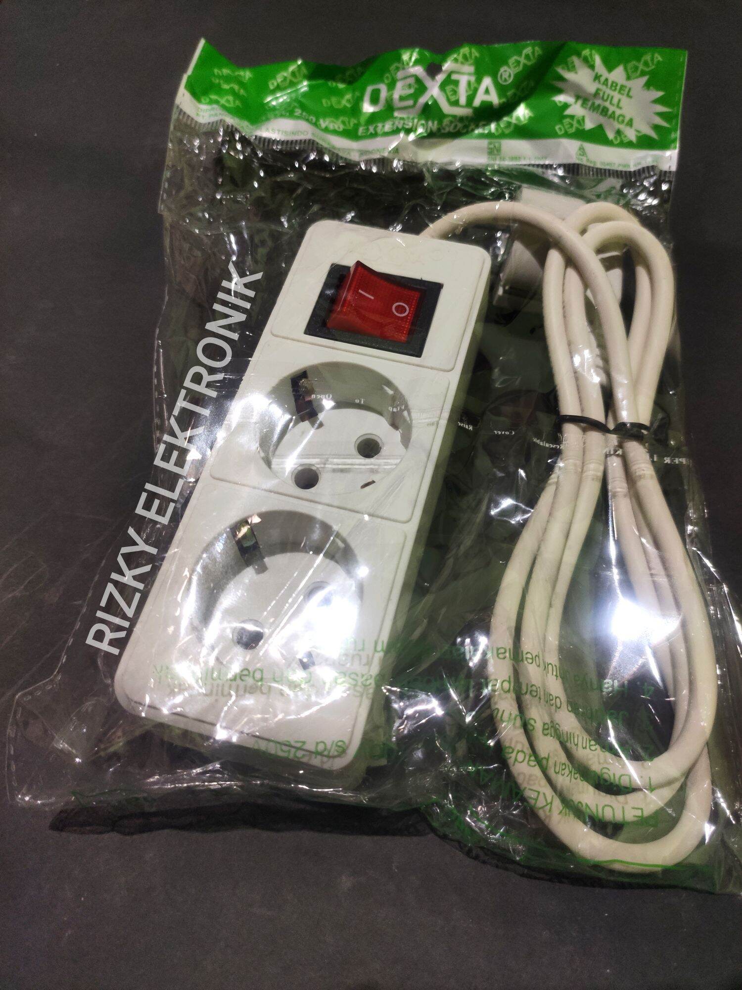 Stop Kontak Arde 2 Lubang + Saklar Nyala + Kabel Tembaga 1.5 Meter ...
