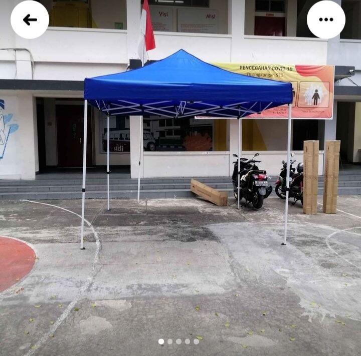 Tenda lipat ukuran 3x3 premium besi putih | Lazada Indonesia