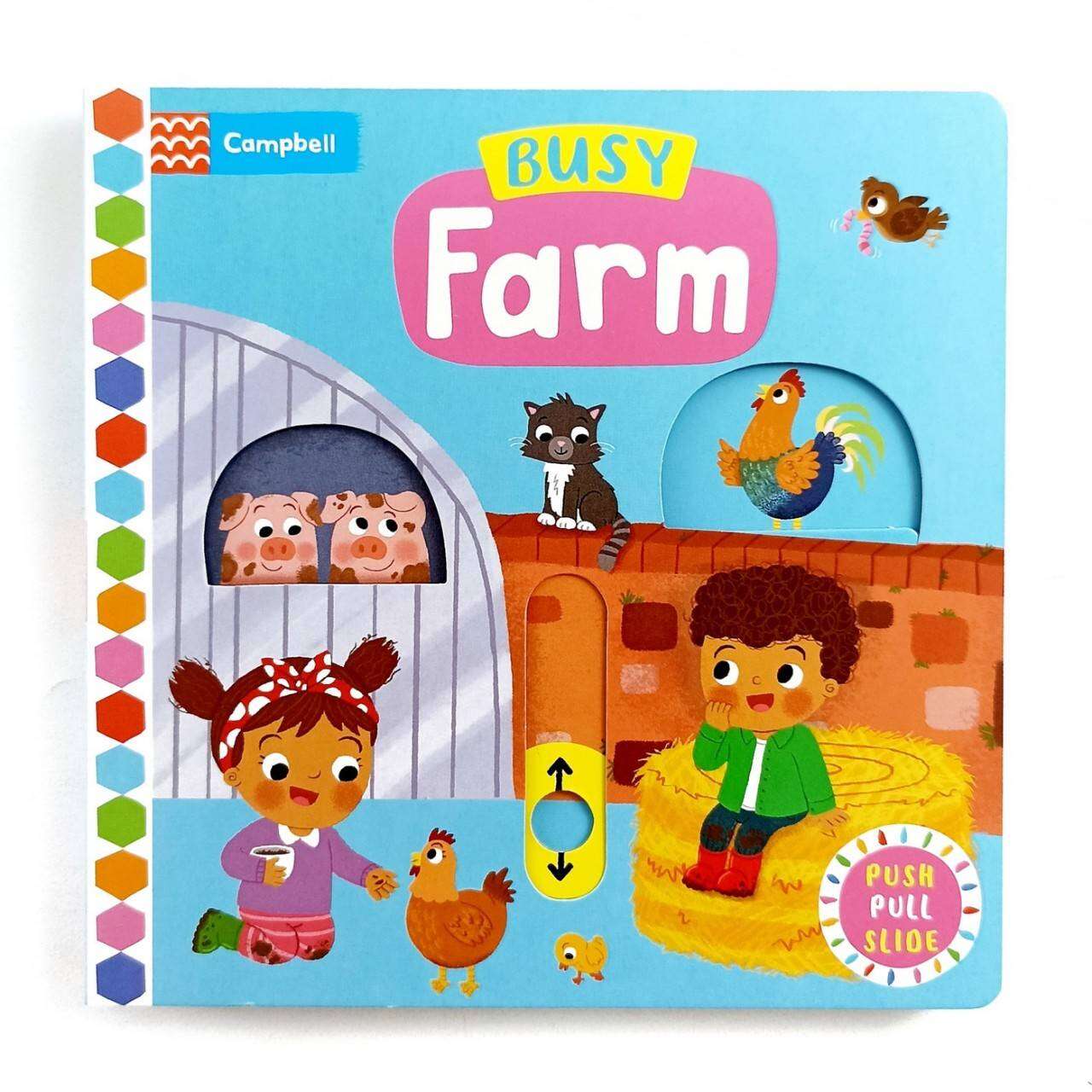 Campbell Busy Farm Push Pull Slide Board Book | Lazada Indonesia