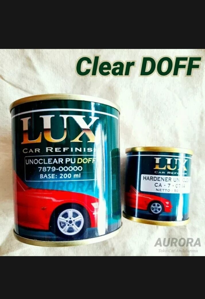 Clear Lux Doff 2 Komponen Anti gores dof flat matte plus hardener clear VERNIS doff Belkote 1/4 ...
