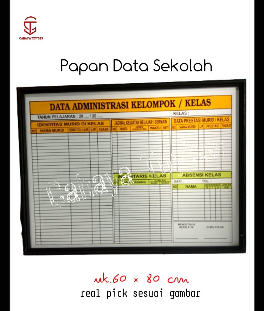 Papan Data Sekolah Uk 80×60cm Administrasi Kelas Lazada Indonesia