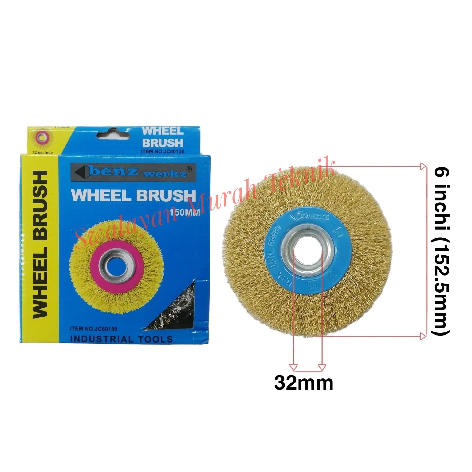 Sikat Kawat Piring Baja Bulat 150 mm BENZ 6" Circular Wire Brush ...
