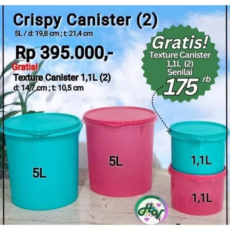 crispy canister tupperware ukuran 5 liter / toples tupperware | Lazada ...