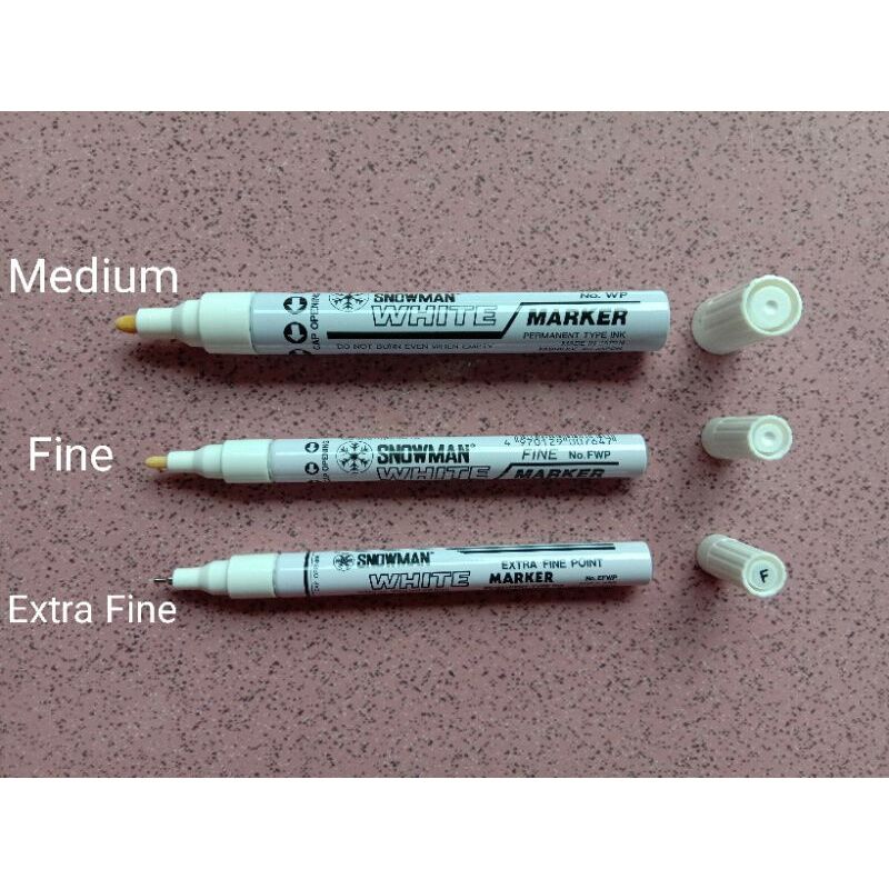 spidol snowman putih medium, fine, extra fine | Lazada Indonesia