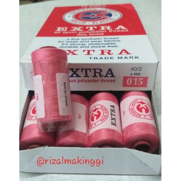 benang jahit extra pink dasty (015) 500 yards | Lazada Indonesia