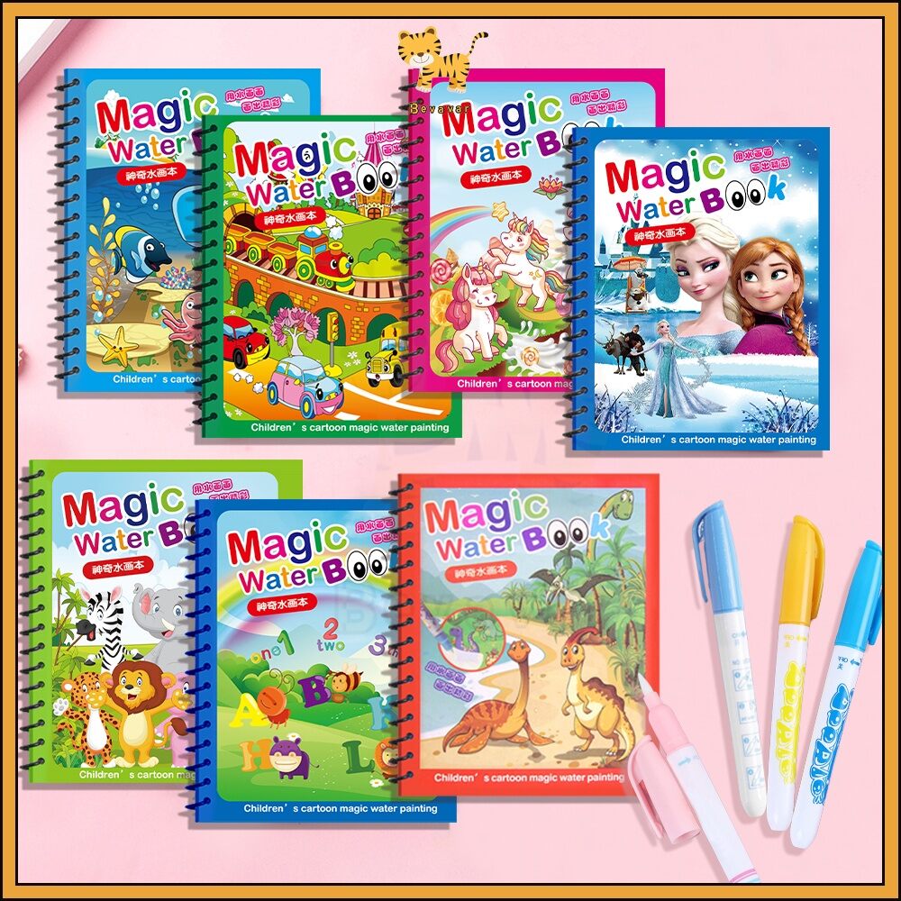 Magic Water Book - Buku Gambar Mewarnai Edukasi Anak - Buku Gambar ...