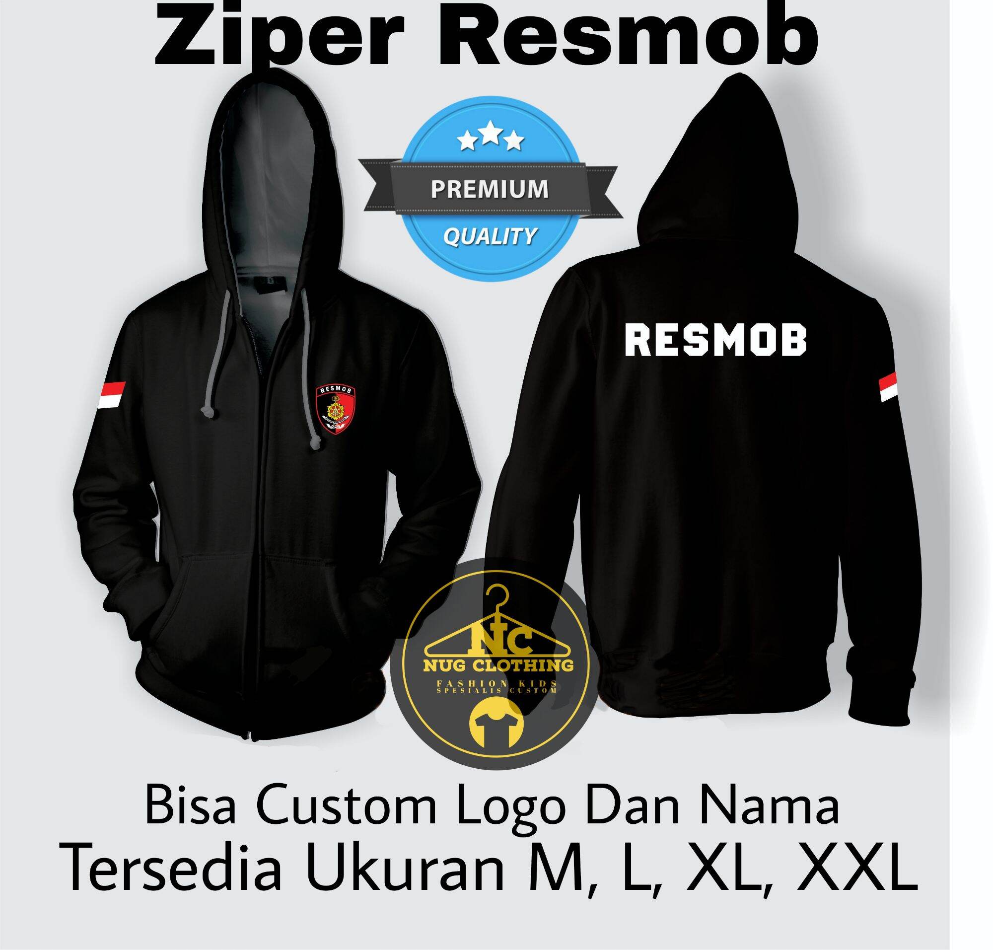 Jaket Zipper Resmob Bahan Premium Custom Nama Fan Logo | Lazada Indonesia