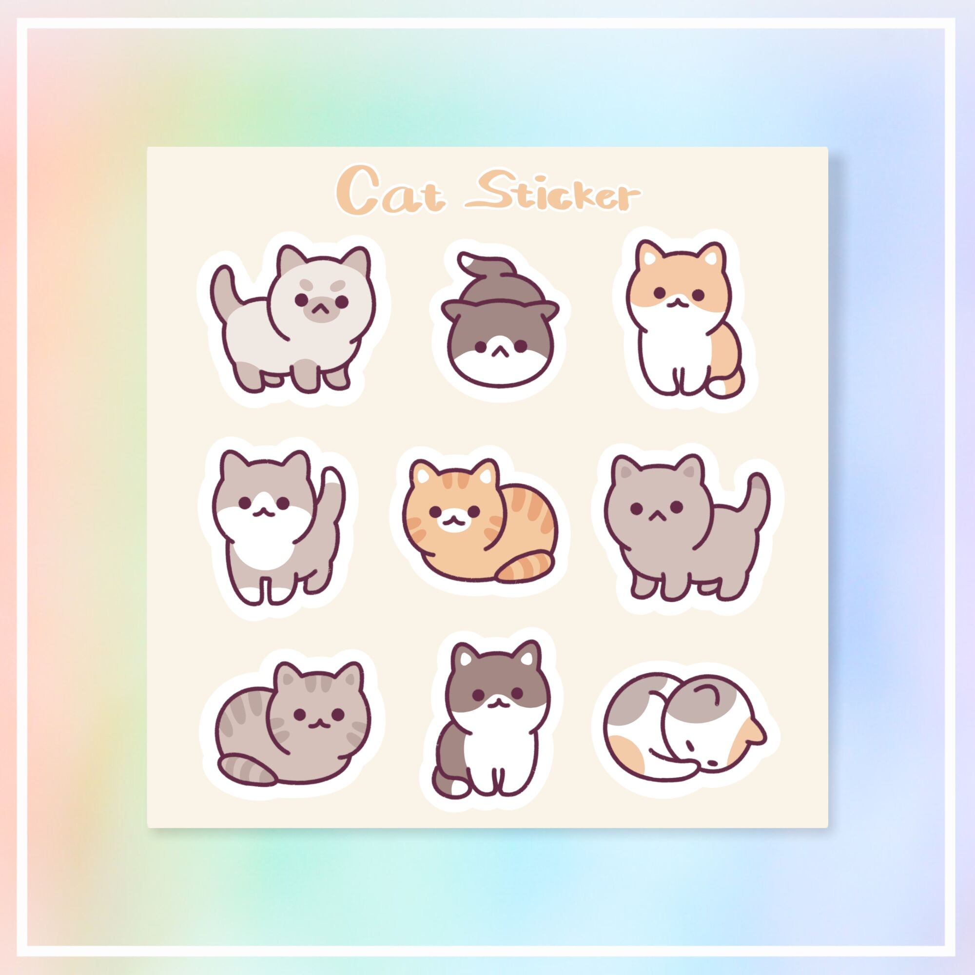 1 Lembar Stiker Diy Gambar Kucing Untuk Dekorasi Diary scrapbook ...