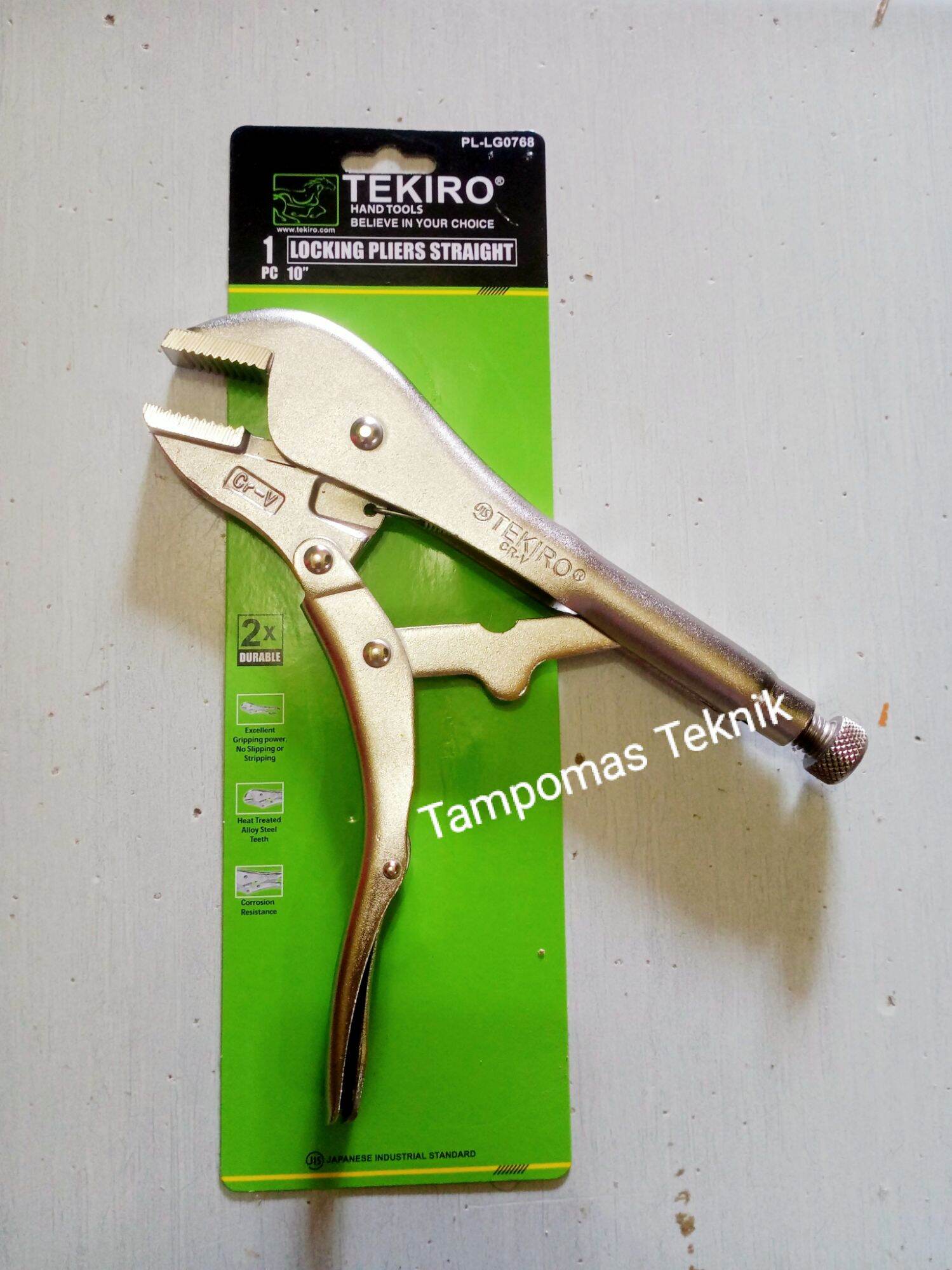 Tang Jepit TEKIRO 10" Lurus Tang Buaya Locking Pliers Straight - Tang ...