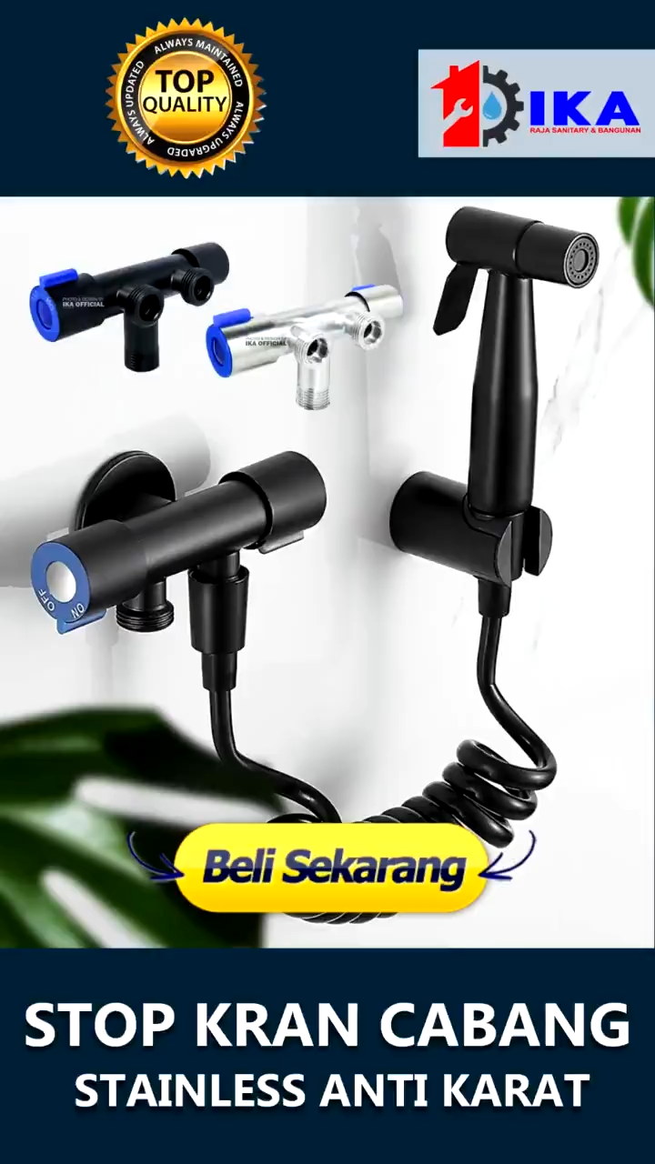 Murah SSet Jet Shower Kloset dan Kran Cabang Shower Hitam dan Perak Jet ...