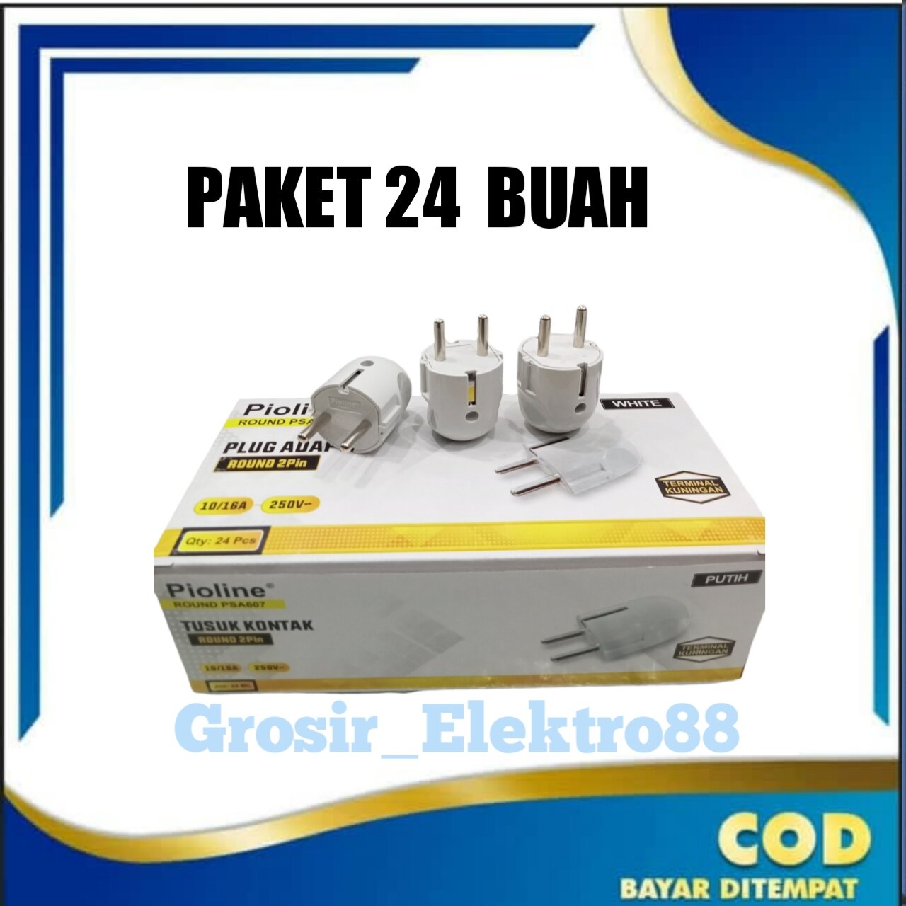 Steker Arde Pioline SNI / Steker Bulat / Steker Listrik / Steker Arde ...