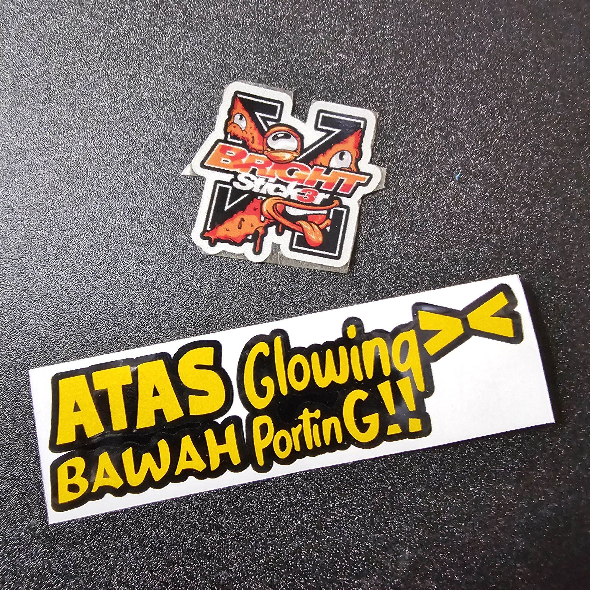 Sticker Stiker ATAS GLOWING BAWAH PORTING Cutting | Lazada Indonesia