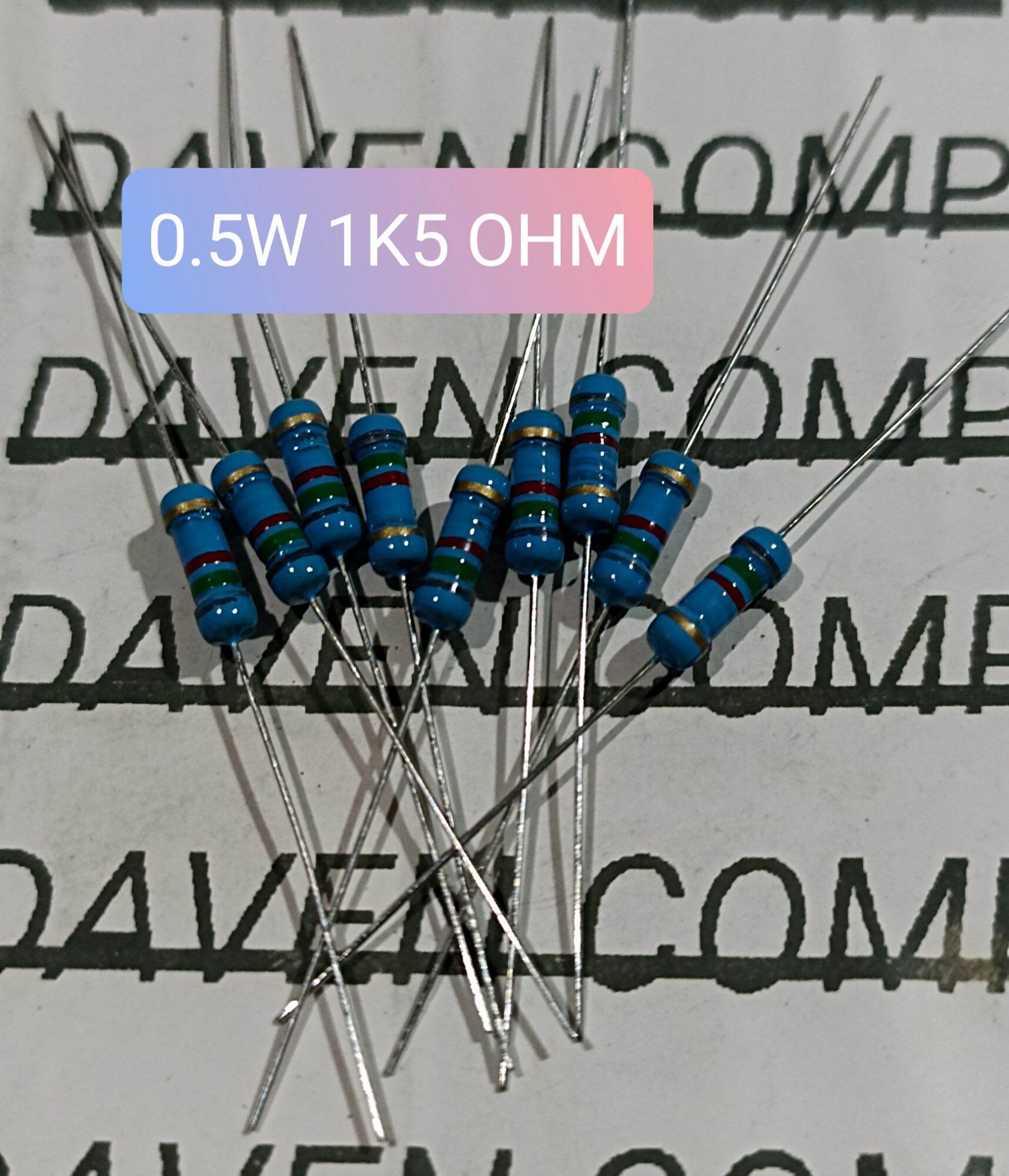 10BUAH RESISTOR 0.5W 1K5 OHM SETENGAH WATT 1K5 OHM | Lazada Indonesia