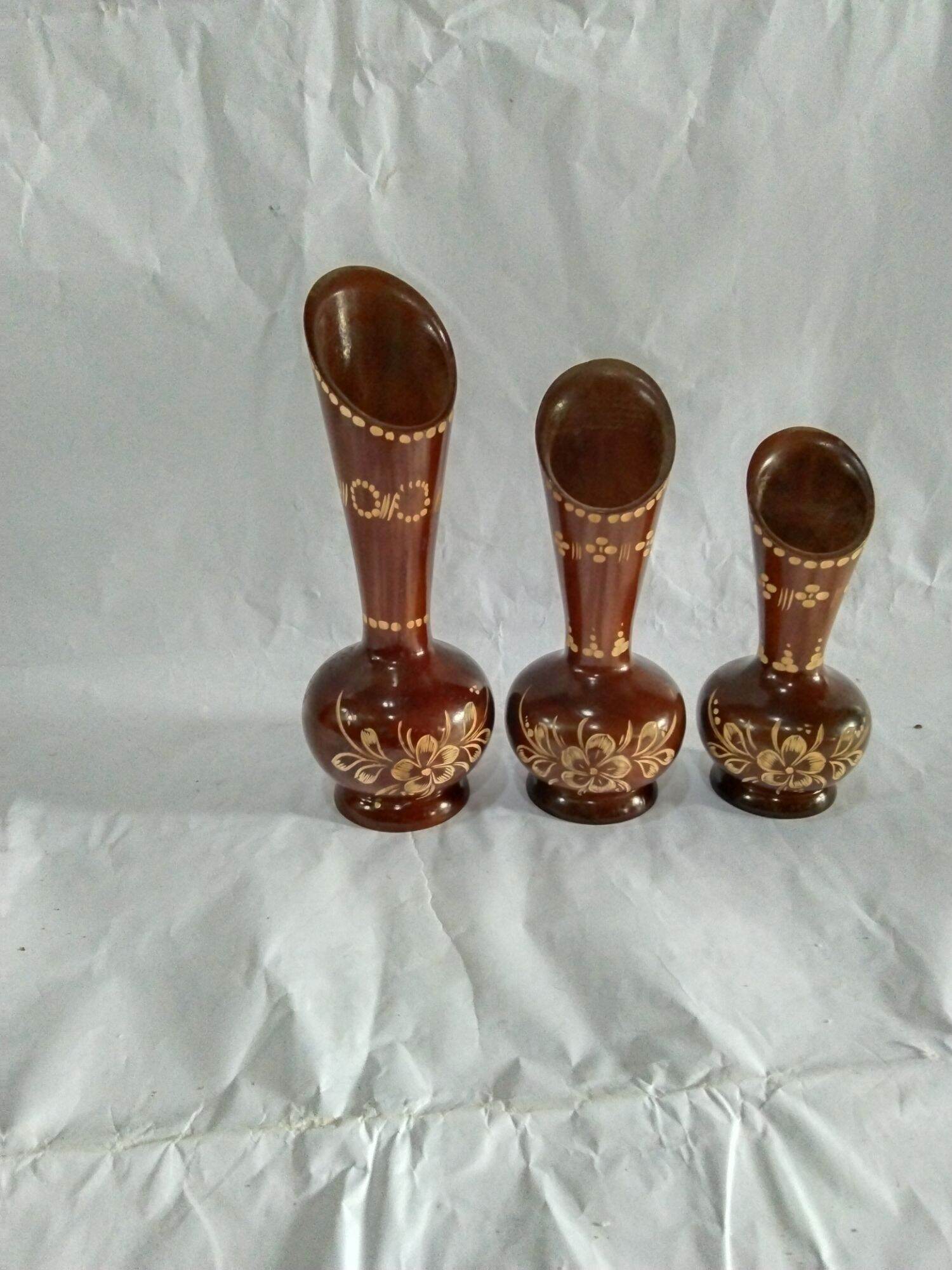 fas pot bunga model peres isi 3 dari bhn kayu jati | Lazada Indonesia