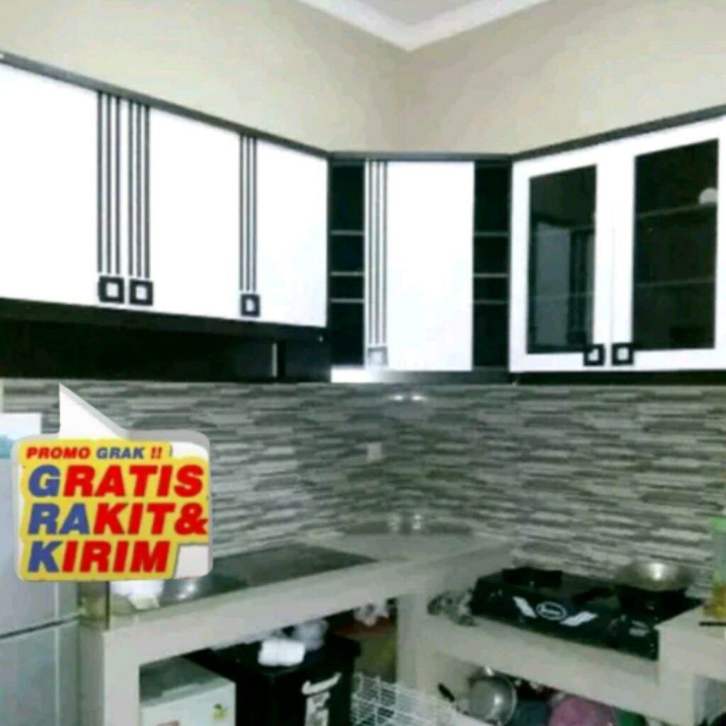 KITCHEN SET ATAS DAPUR LETER L WHITE GLOSSY | Lazada Indonesia