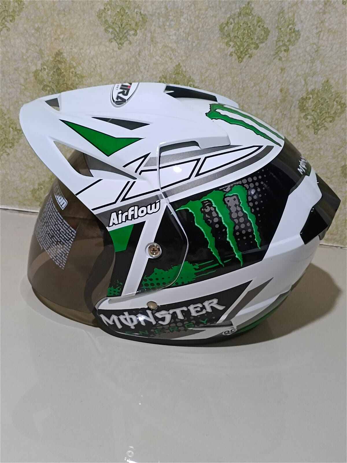 Helm Takira Motif monster white green | Lazada Indonesia