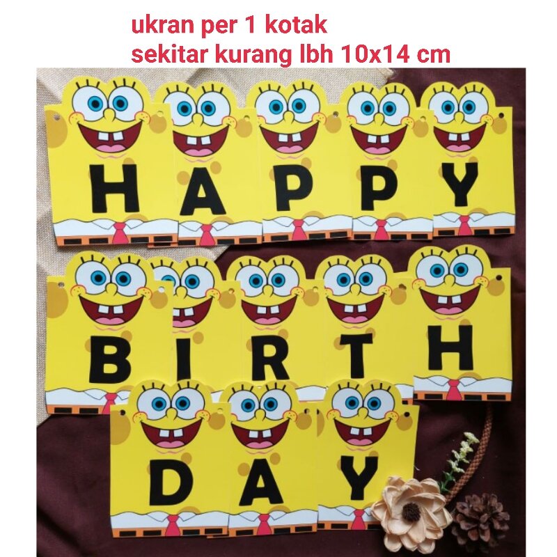 banner garland bunting flag happy birthday ulang tahun karakter ...