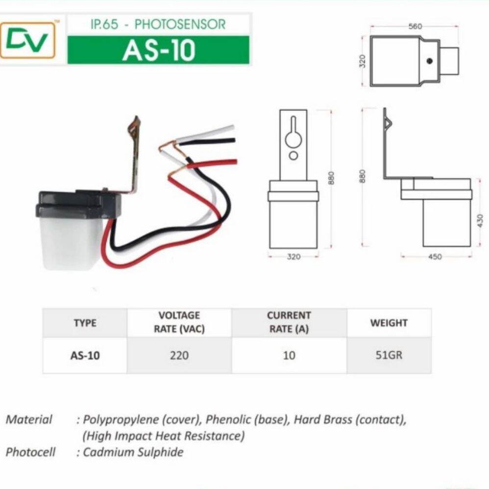 sensor cahaya 10 amper sensor otomatis AS-10 | Lazada Indonesia