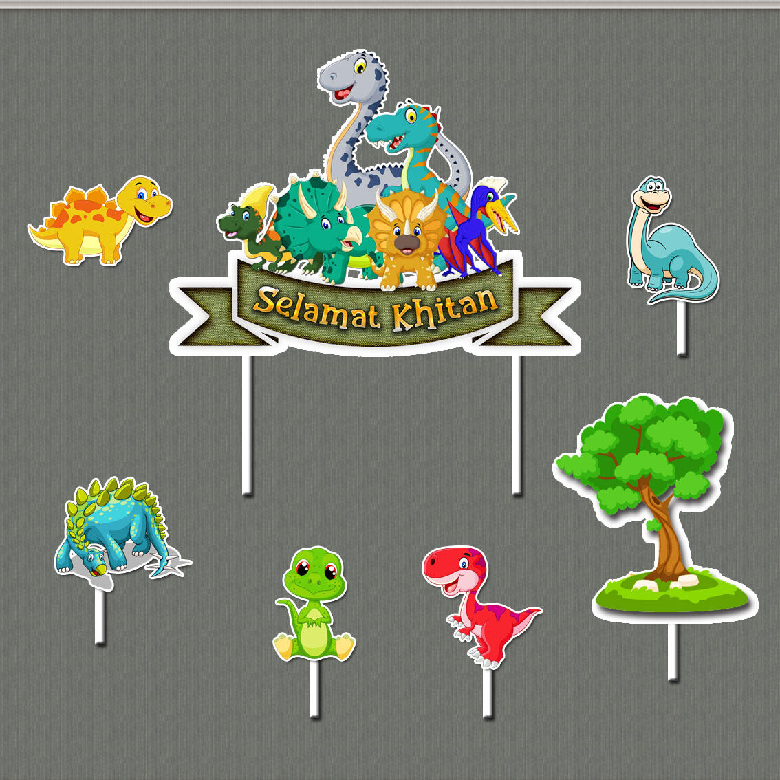 Cake Topper Dinosaurus selamat khitan | Lazada Indonesia