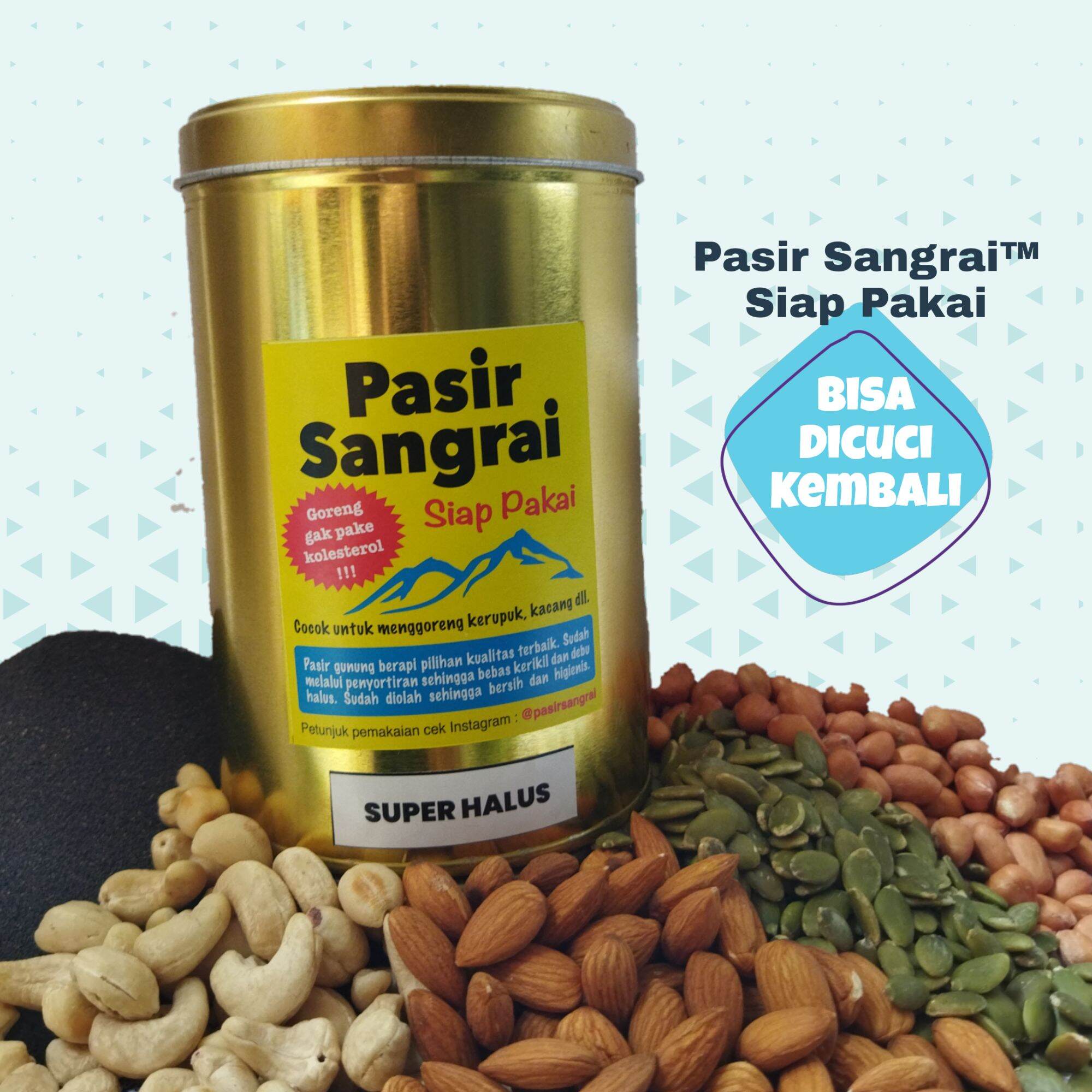 Pasir Sangrai® Siap Pakai - SUPER HALUS - Kemasan Toples Kaleng Emas 1 ...