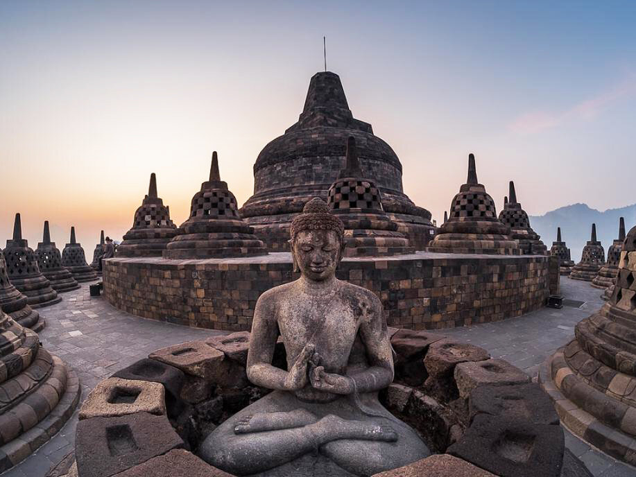 Lukisan Cetak, CANDI BOROBUDUR, Ukuran JUMBO, 100×70cm/Hiasan Dinding ...