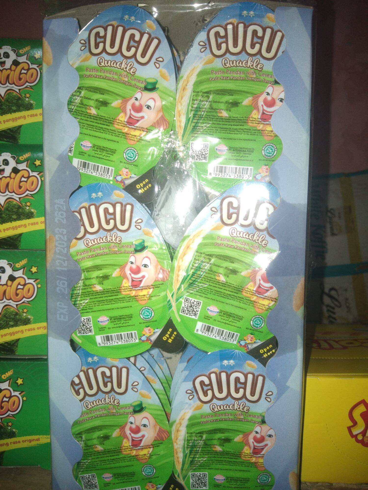 cucu quackle paste pandan with cereals 1 pack isi 24pcs | Lazada Indonesia