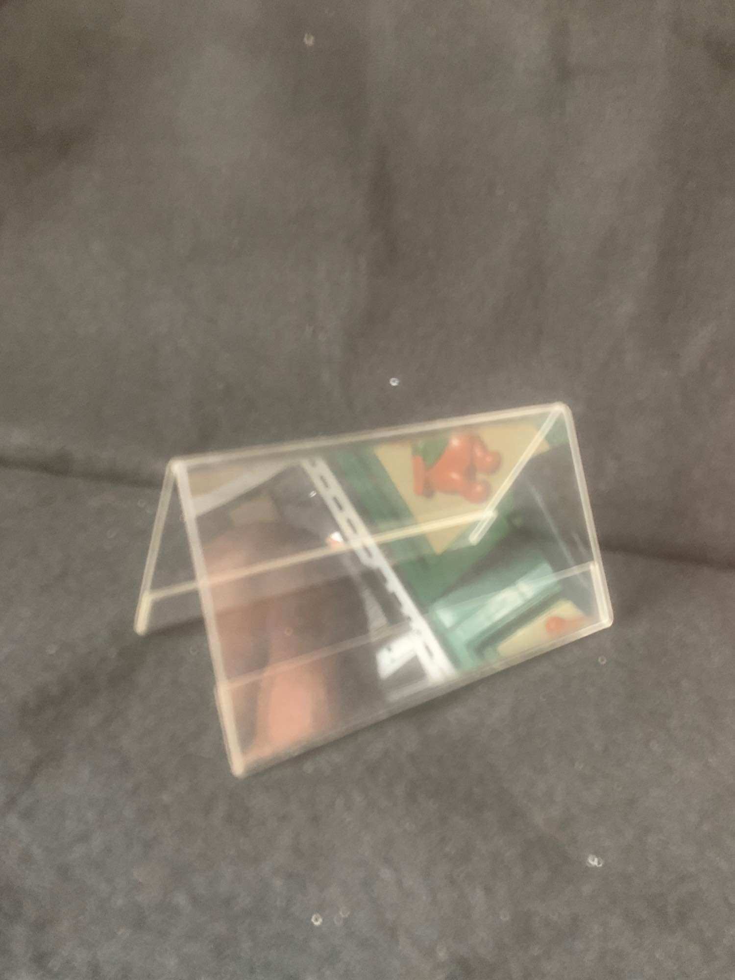 Akrilik bening papan nama model segitiga 2sisi uk 7x15cm tebal bahan ...