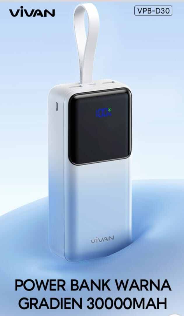 Vivan PowerBank VPB-D30 30000mAH 3 output Fast Charging 22.5 W PD QC ...