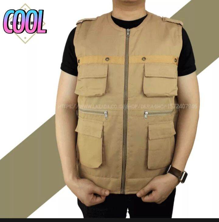 Jaket Rompi cargo/Rompi lapangan gamblok polos | Lazada Indonesia