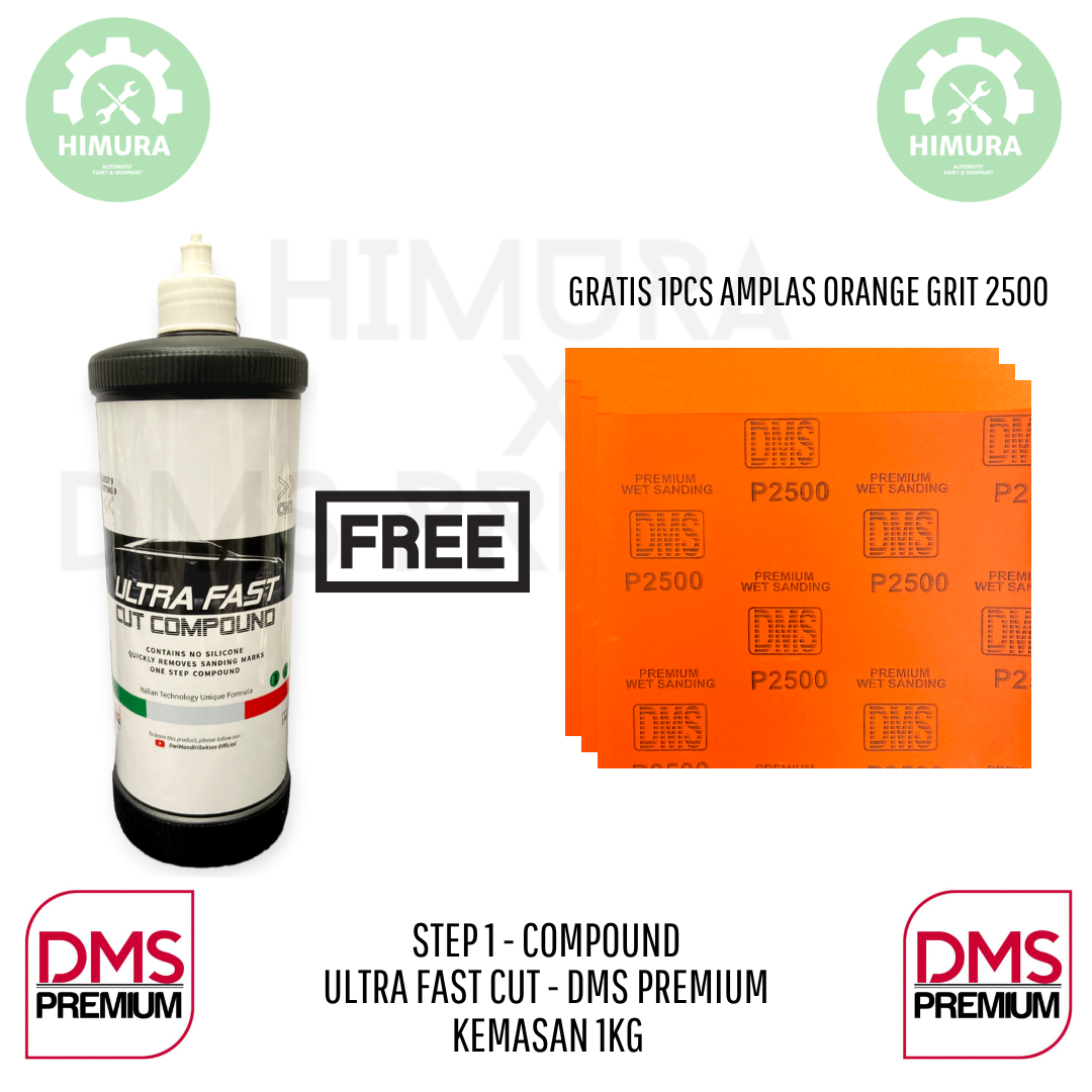 Dms Premium Ultra Fast Cut Compound 1Kg (Free Amplas Orange Grit 2500 ...