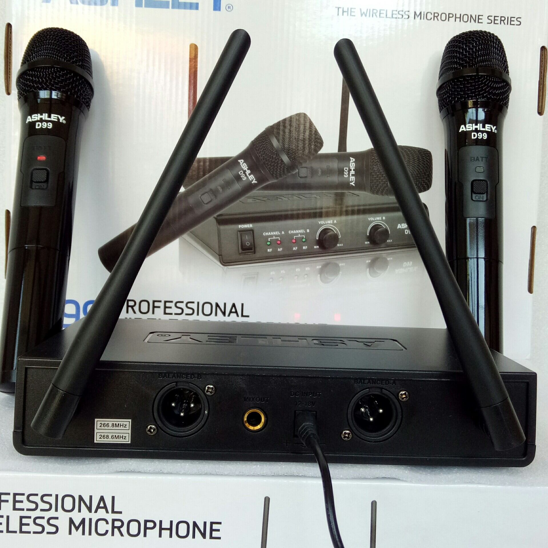 Mic wireless ASHLEY D99 original wireles D 99 dual handhed murah meriah ...