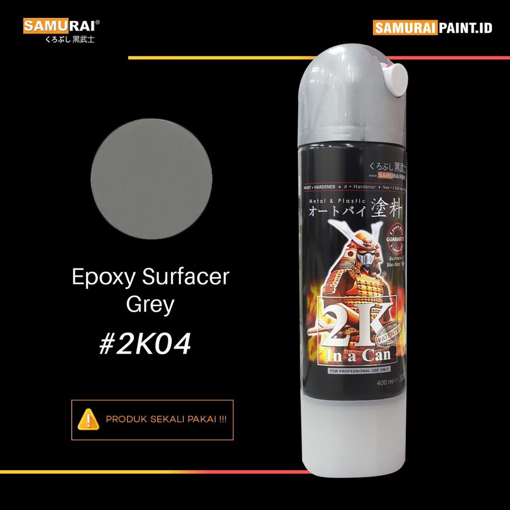 pilox cat semprot samurai paint epoxy surfacer grey #2K04 pilok cat ...
