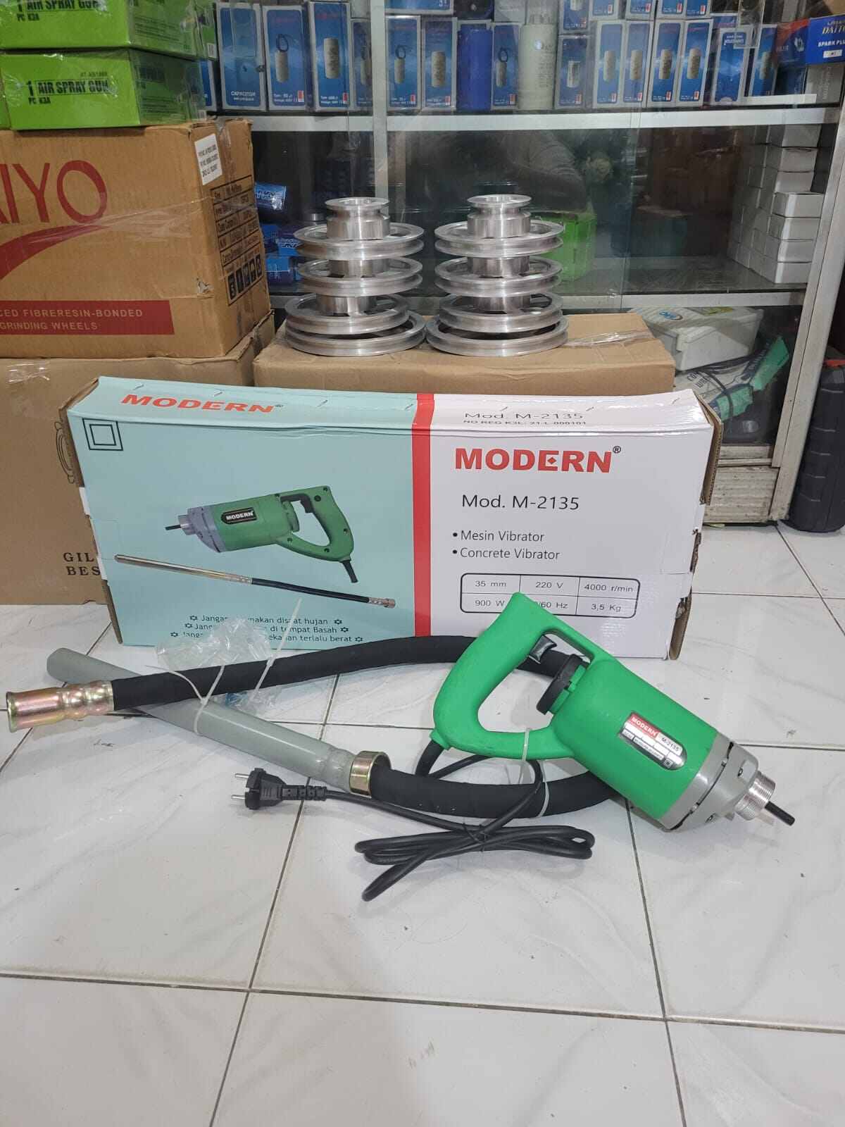 Mesin Vibrator Elektrik MODERN M-2135 35MM Pemadat Cor Beton Concrete ...