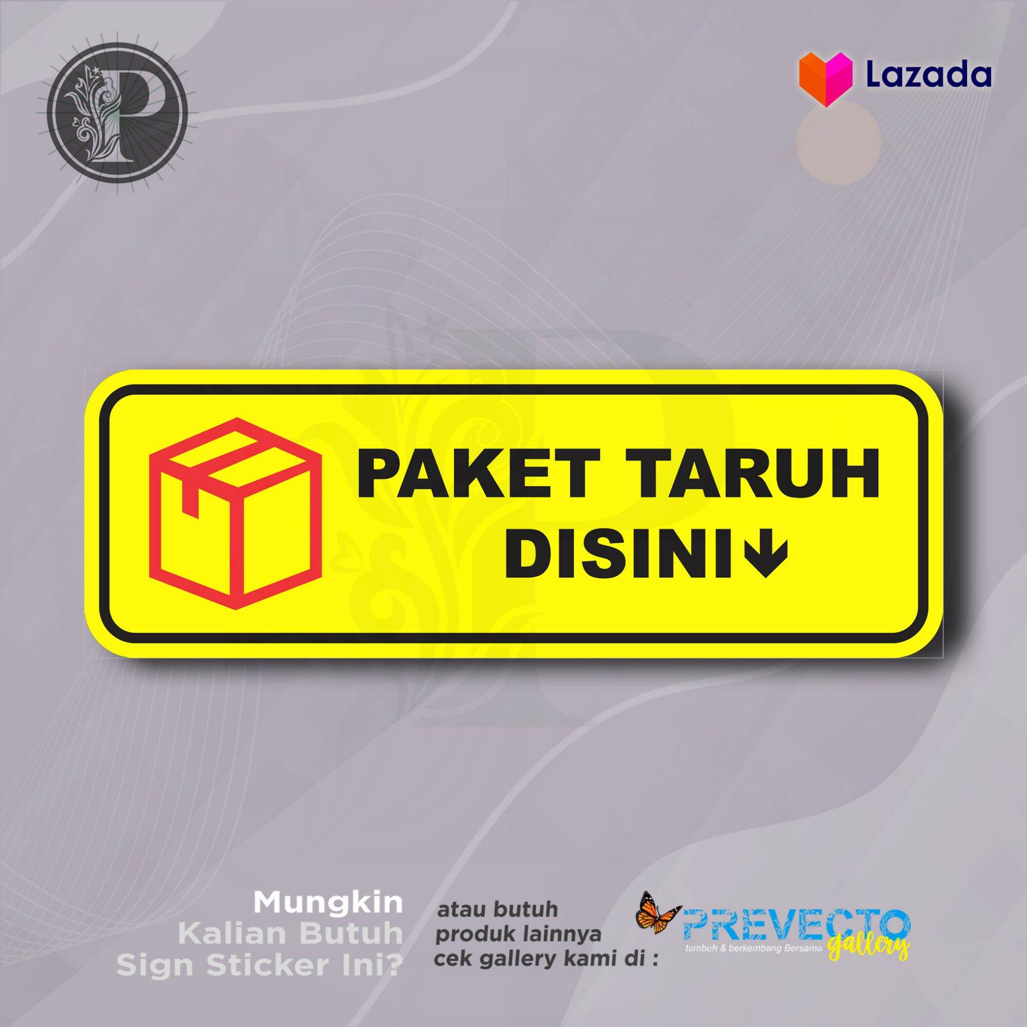 Stiker Rambu Paket Taruh Disini Sticker Vinyl Tahan Air | Lazada Indonesia