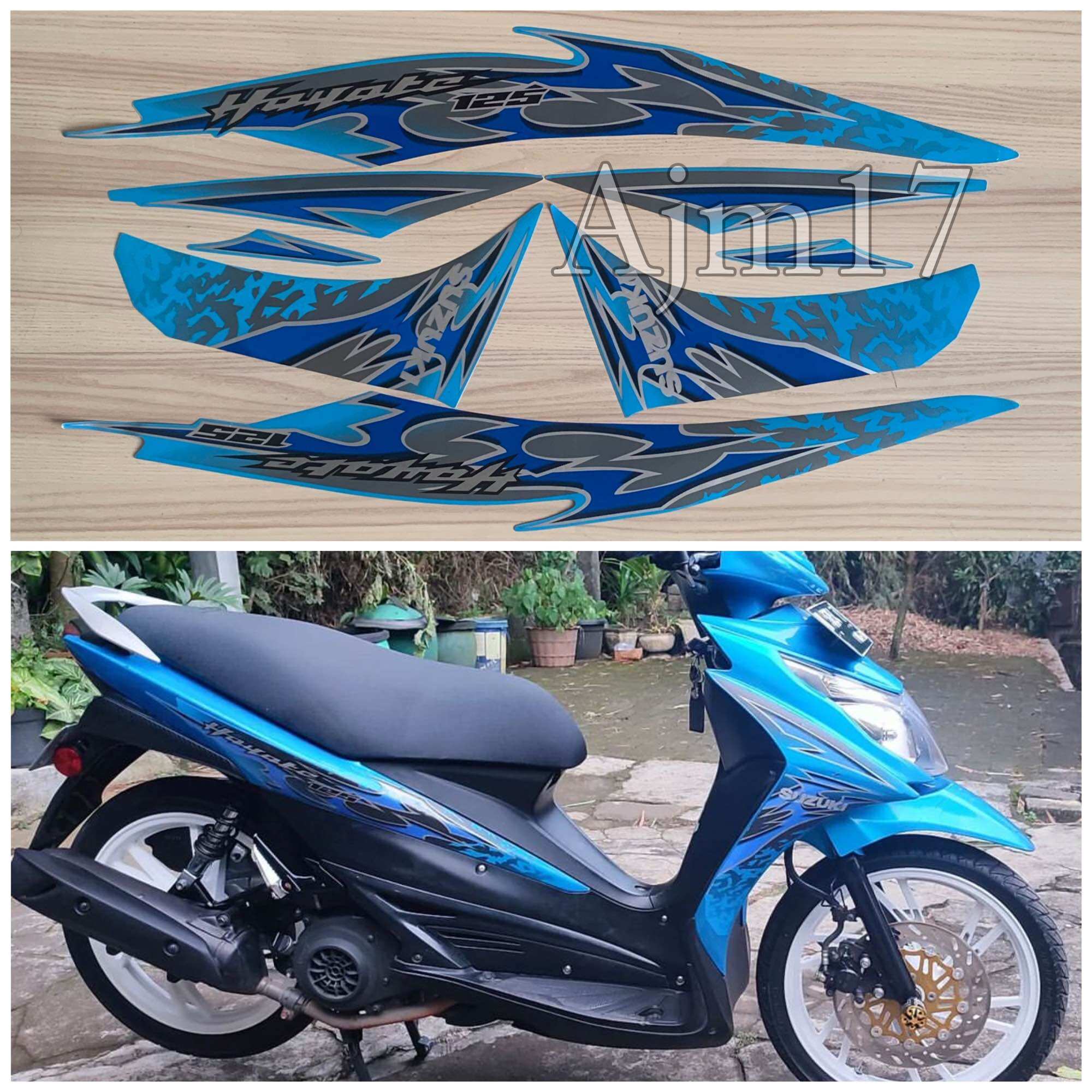STIKER STRIPING MOTOR SUZUKI HAYATE 125 BIRU | Lazada Indonesia