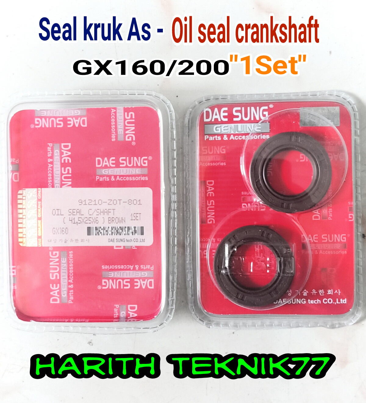 seal kruk as oil seal crankshaft set mesin Honda Gx160/200 genset 3000 ...