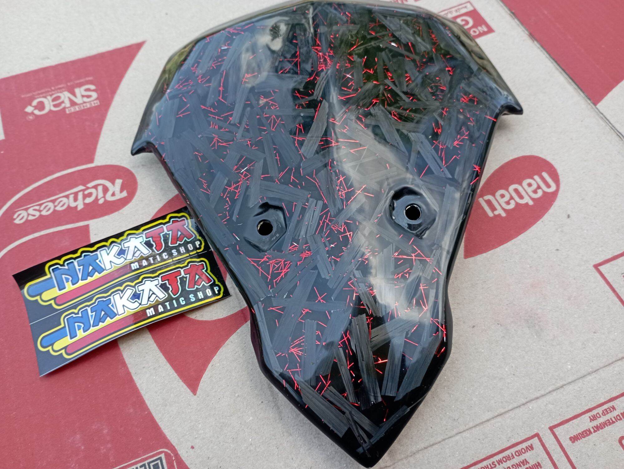 DASI PANEL DEPAN VARIO 125 LED OLD KARBON KEVLAR FORGED VENOM MERAH ...