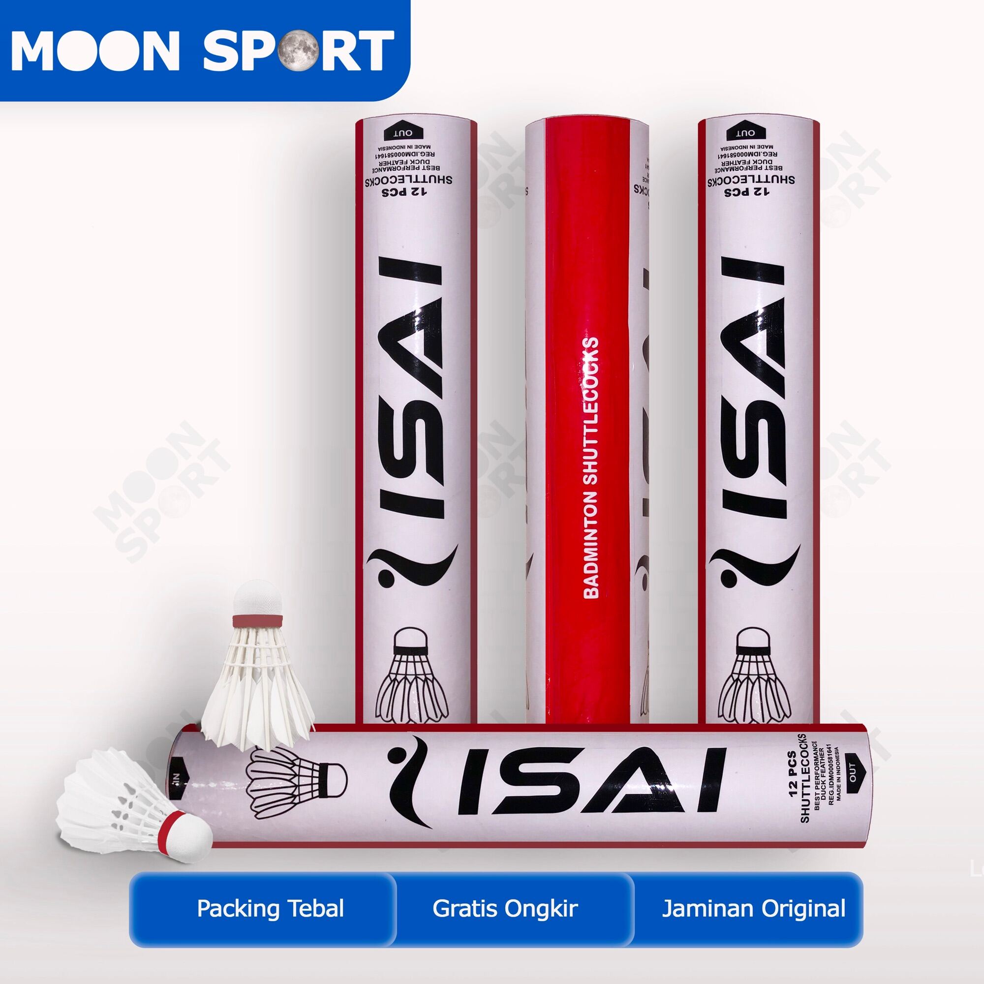 Shuttlecock ISAI Merah Original - ISAI Red | Kok bulutangkis | Kock ...