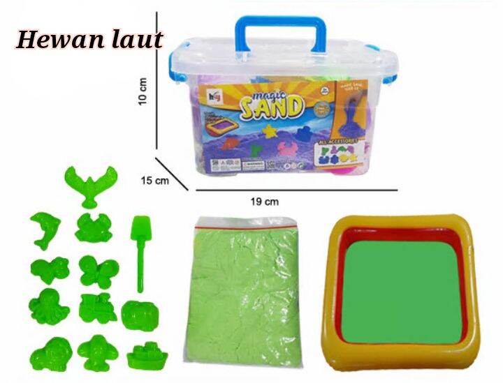 Mainan Pasir Magic Sand Lengkap dengan Ember / Tepak Pasir 1 kg Kolam ...
