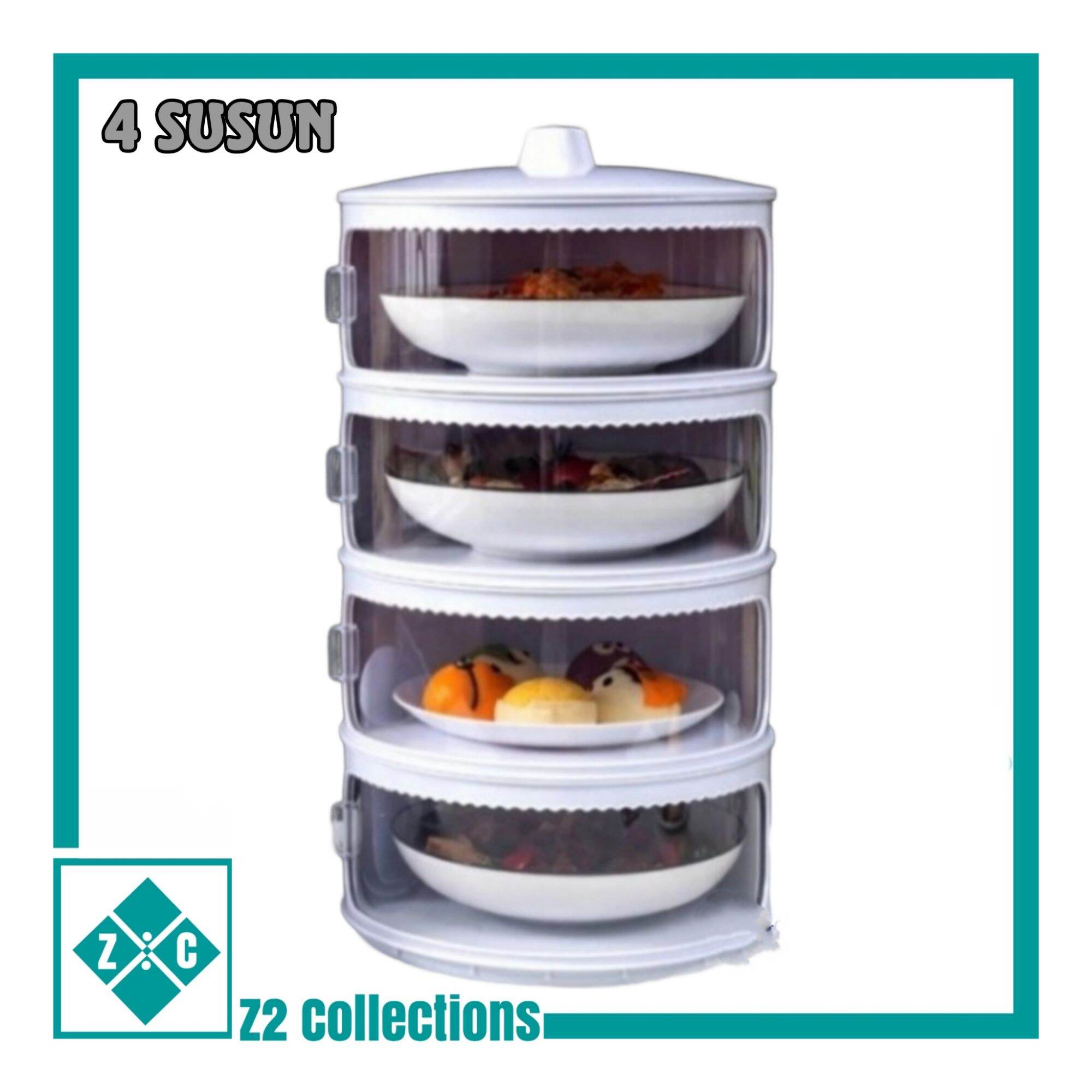 Rak makanan 4 susun Food storage tempat penyimpanan makanan matang ...