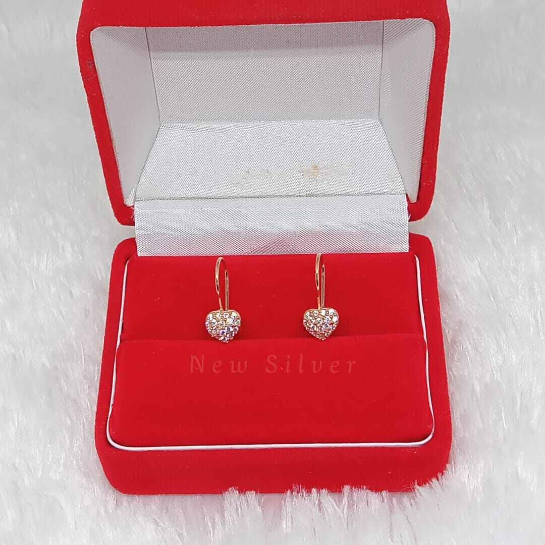 Anting Gantung Love mata2, Sepuh Emas Kuning, Perak 925 | Lazada Indonesia
