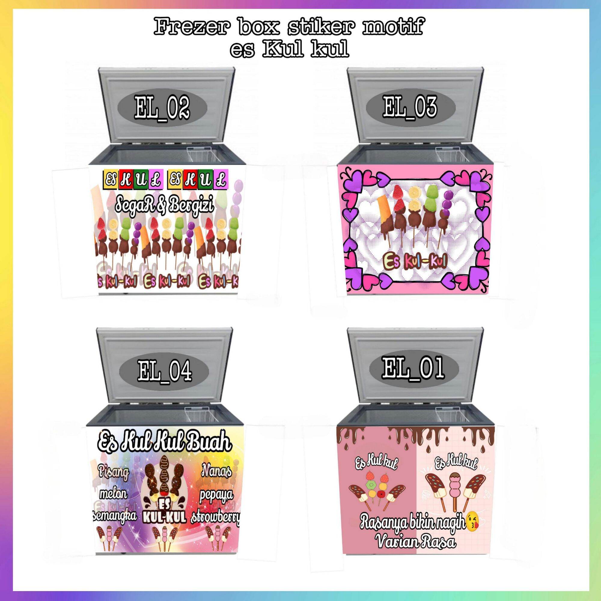 Stiker freezer box motif es Kul kul | Lazada Indonesia