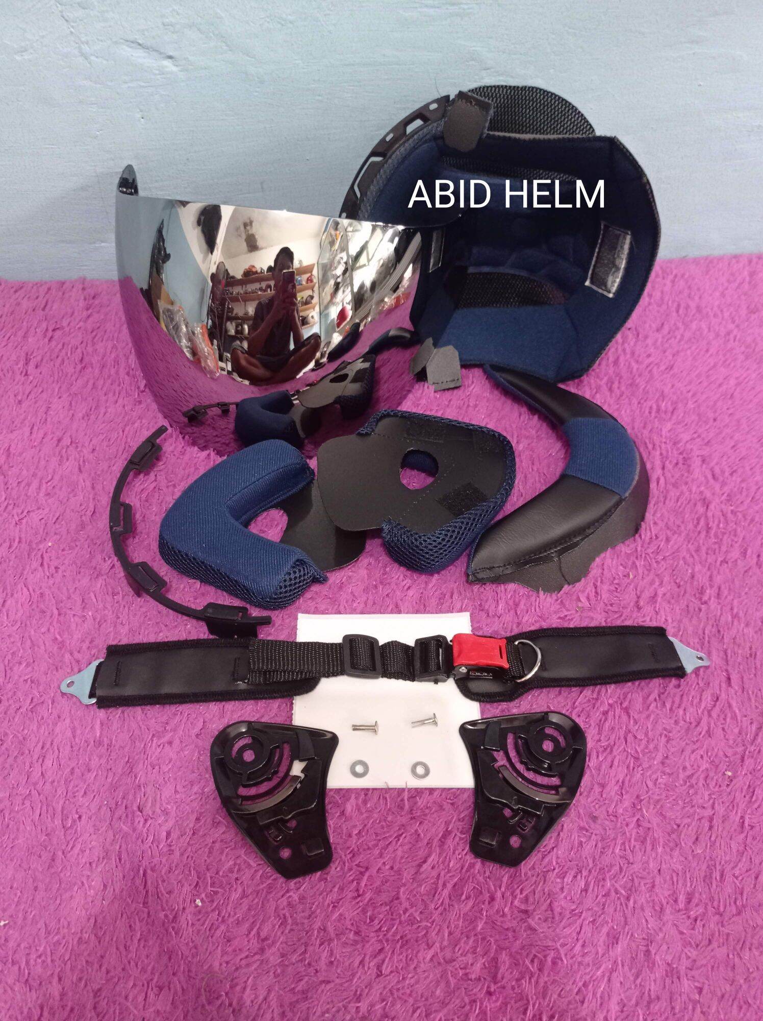 busa helm ink centro dan kaca visor helm ink centro jet warna iridium ...