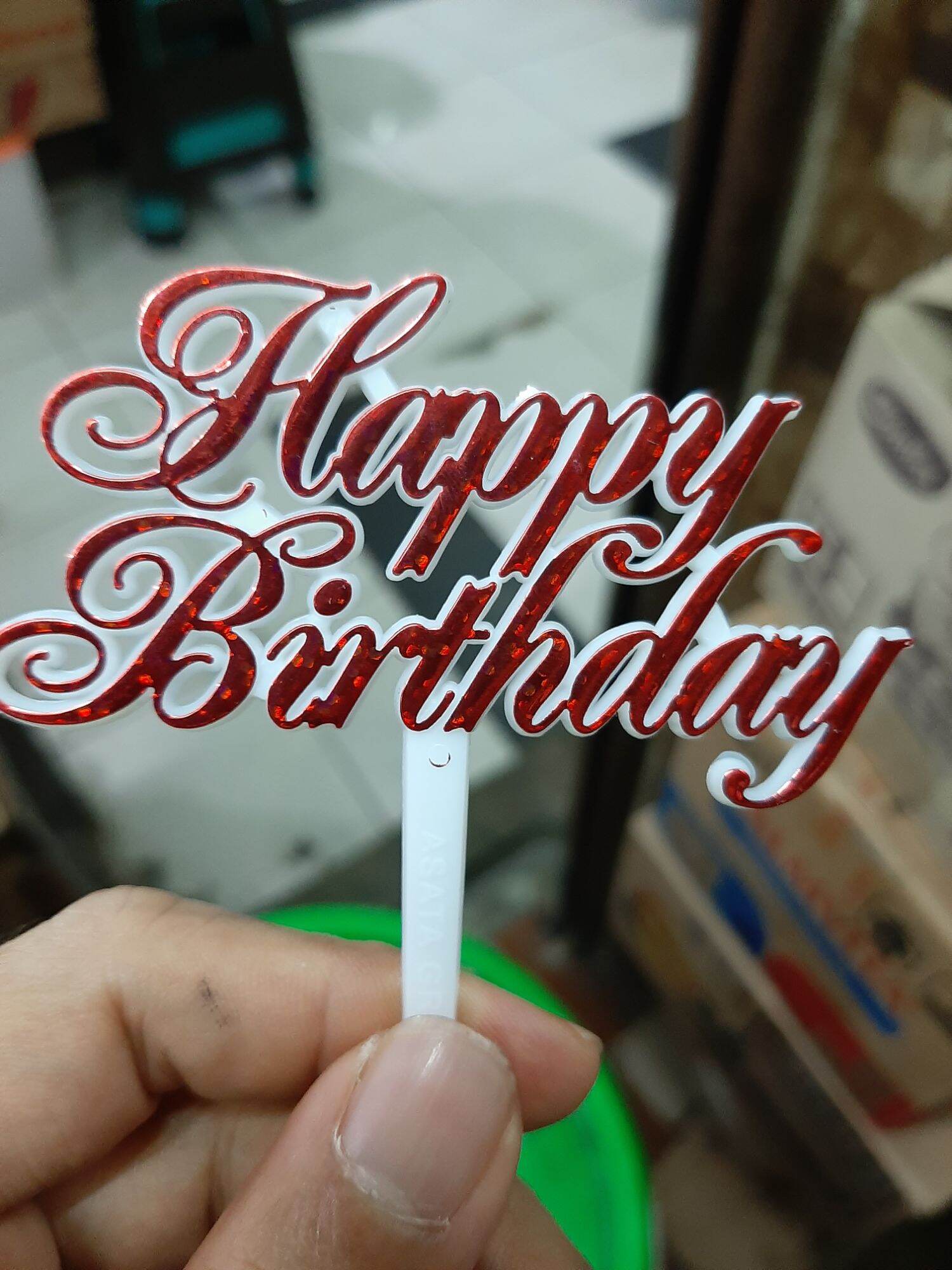 Topper Kue Happy Birthday (merah) | Lazada Indonesia