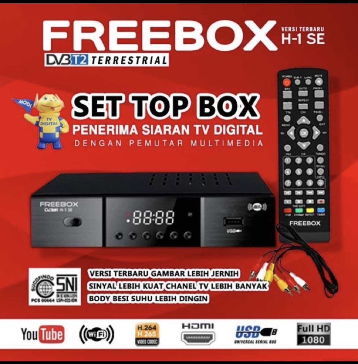 SET TOP BOX DVB-T2 HUANGMI PRO FREEBOX H1 SE PENERIMA SIARAN TV ...