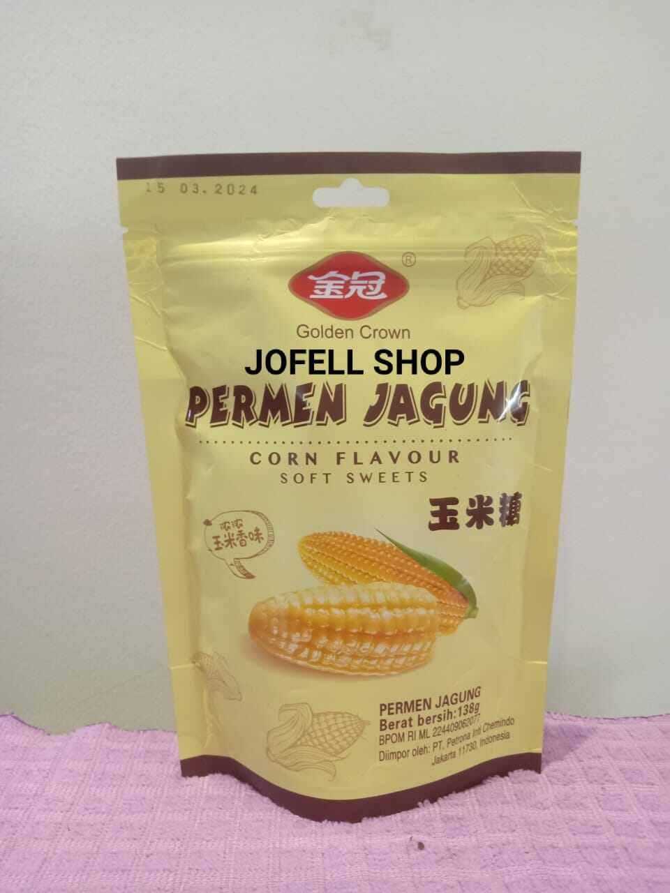 Permen Jagung Golden Crown | Corn Flavour Soft Sweets | 138 gram ...