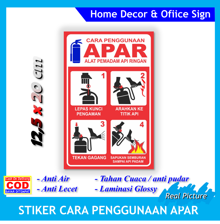 Stiker penggunaan APAR cara menggunakan alat pemadam api ringan sticker ...
